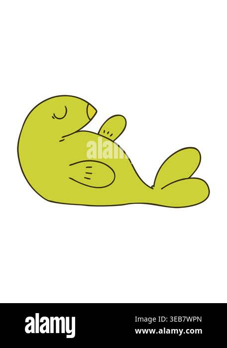 changing color animation of hand drawn quirky cartoon seal Stock Video ...