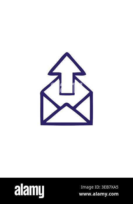 sales flash animation of line drawing cartoon of a envelope with arrow ...