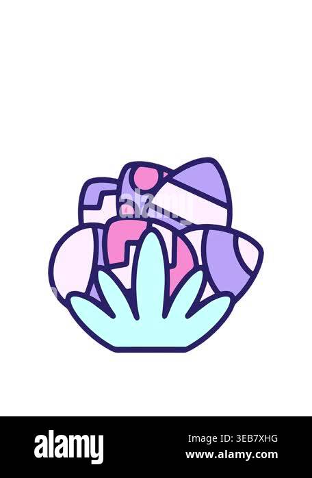 stretching up animation of cute decorative egg design Stock Video ...