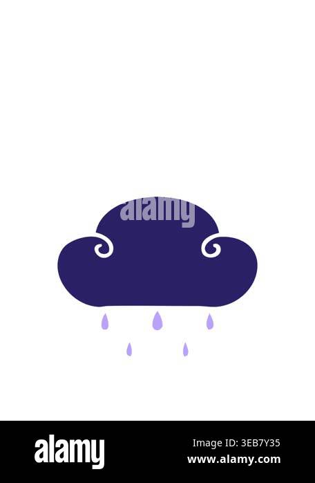 stretching up animation of hand drawn quirky cartoon rain cloud Stock ...
