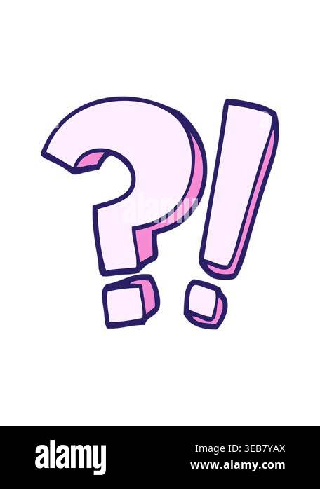 pressure popping animation of cartoon doodle question mark and ...
