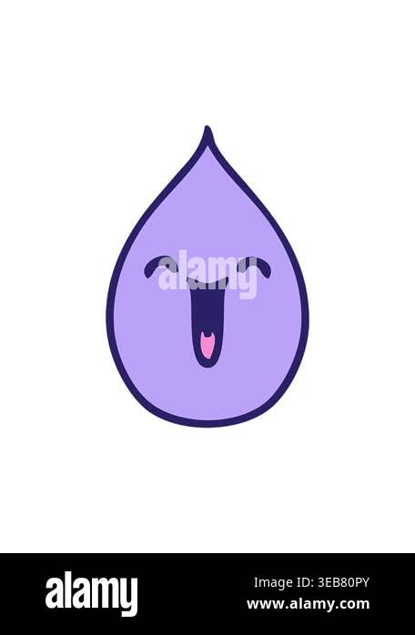 popping motion animation of hand drawn quirky cartoon emotional rain ...