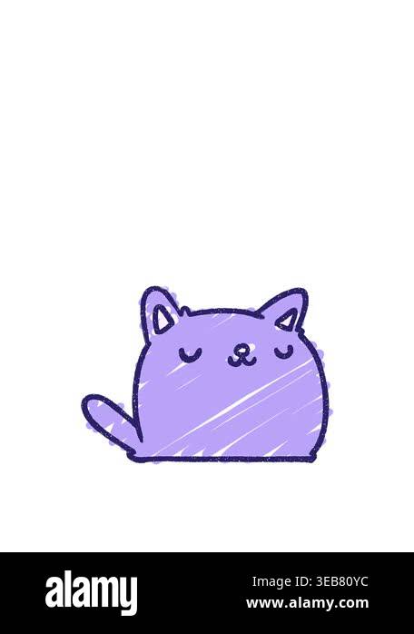 jumping motion animation of the Cat Chalk Drawing Stock Video Footage ...