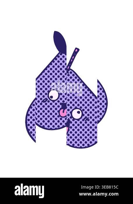 splitting motion animation of comic book style cartoon of a green pear ...