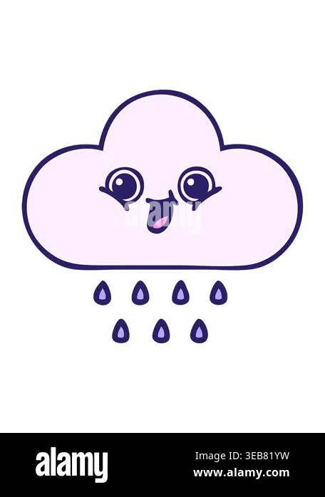 bobbing motion animation of cute cartoon rain cloud Stock Video Footage ...