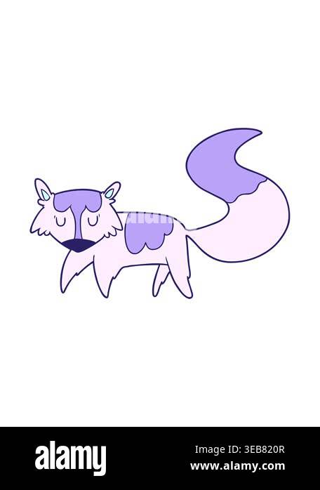 shine light effect animation of cartoon of a fox Stock Video Footage ...