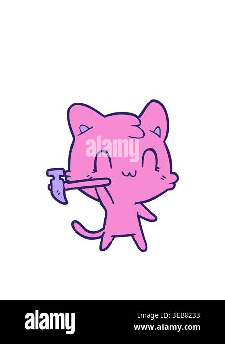 jumping motion animation of happy cat drawing Stock Video Footage - Alamy