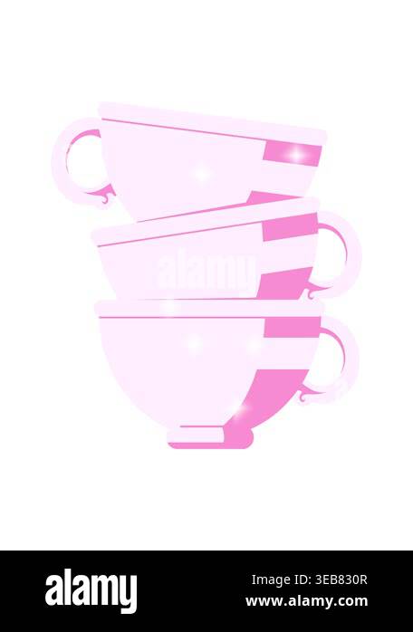 glitter effect animation of stack of cups graphic vector illustration ...