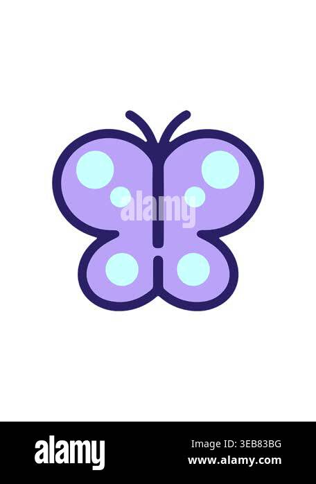 radioactive glowing animation of simple but cute illustrated butterfly ...