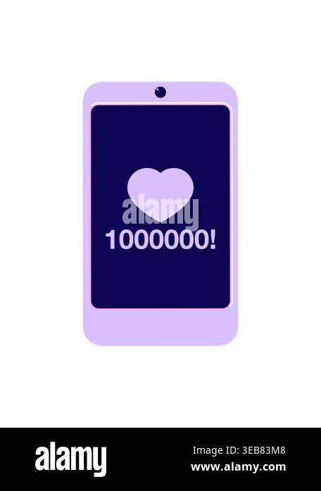 neon light effect animation of mobile phone screen showing 1000000 ...