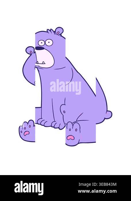 splitting motion animation of funny cartoon bear Stock Video Footage ...