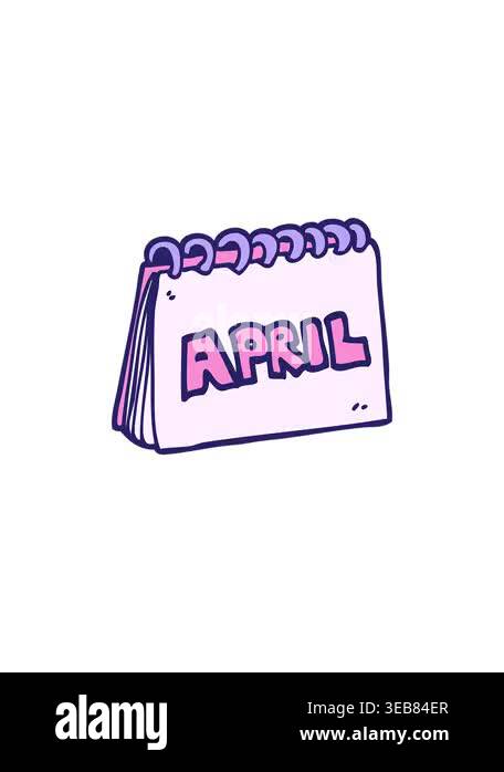 flashy sales animation of cartoon doodle calendar showing month of ...