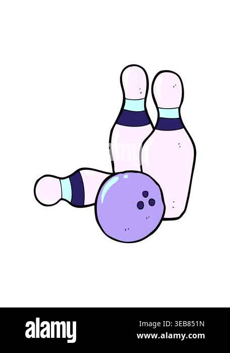 pixelize effect animation of ten pin bowling cartoon Stock Video ...