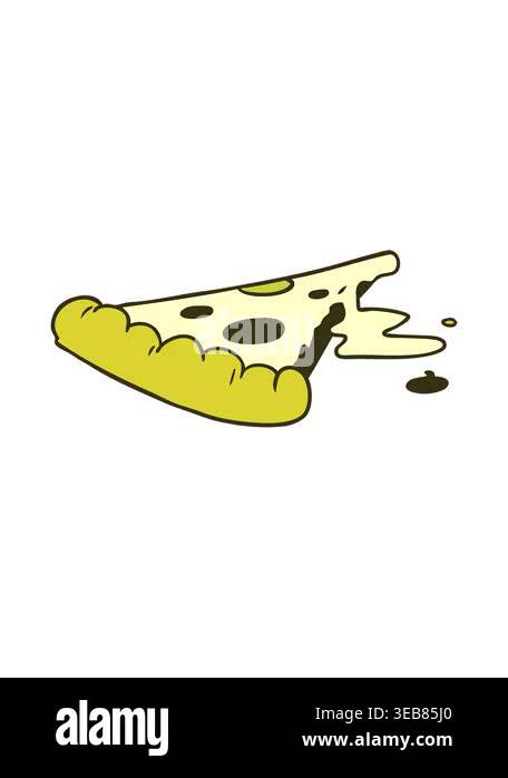 changing color animation of hand drawn cartoon doodle of a slice of ...