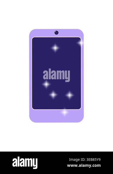 glitter effect animation of cell phone graphic vector illustration icon ...