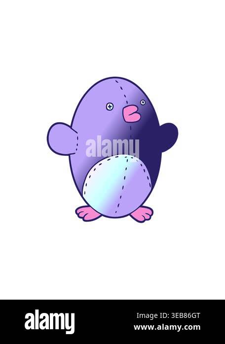 splitting effect animation of cartoon stuffed toy penguin Stock Video ...