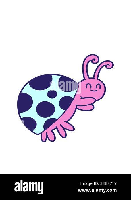 bobbing motion animation of cute cartoon ladybug Stock Video Footage ...