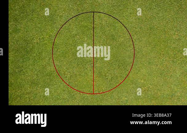 Red circle shape and line moving and turning on black background Stock ...