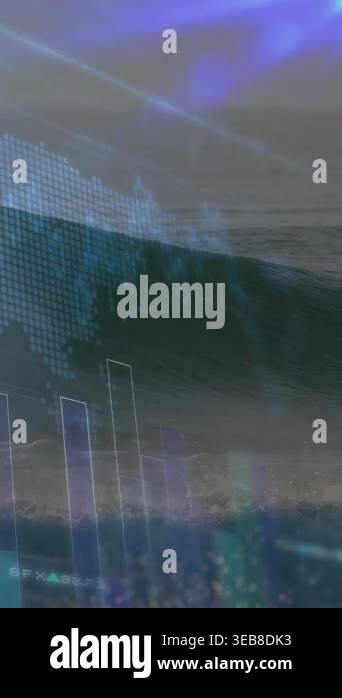 Vertical video: Data pulse driving HUD tracing charts, pulsing bars and ...