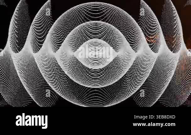 Animation of white and orange linear shapes moving over black ...