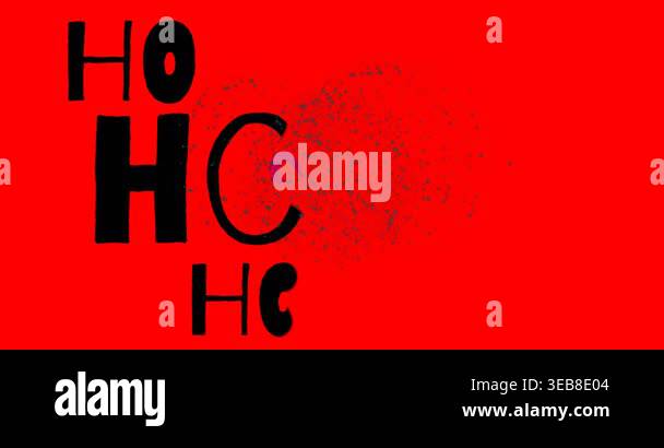 Animation of ho text over fireworks on red background. Christmas ...