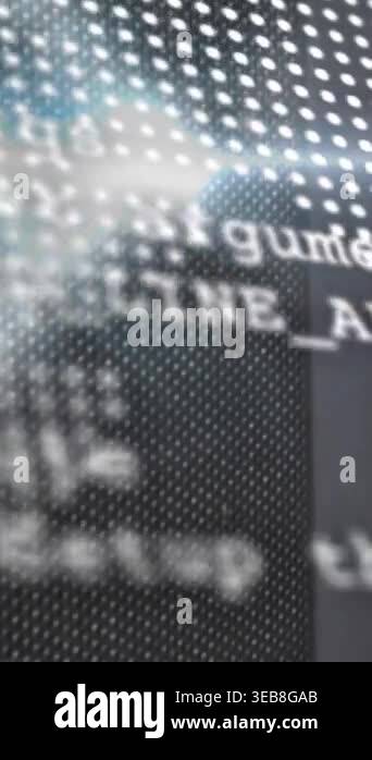 Vertical video: Dot grid shifting into map shapes as blue flare sweep ...