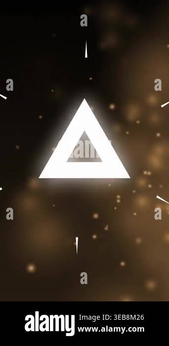 Vertical video: White triangle pulsing after outline fade ring bars ...