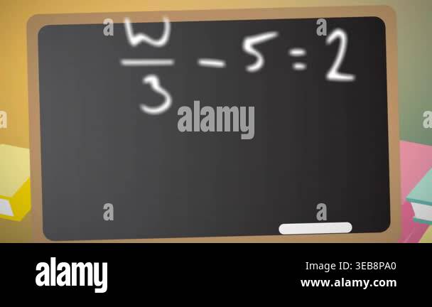Animation of back to school text over school icons. Global education ...