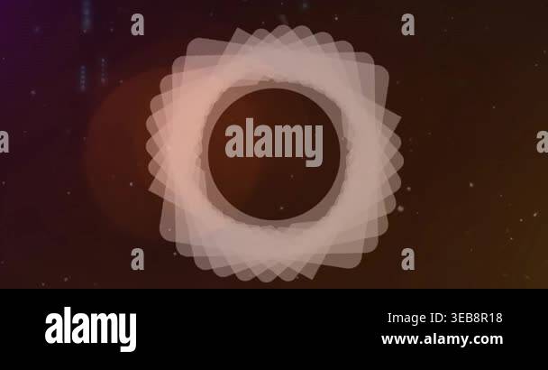 Animation of shapes over data processing and snow falling on black ...