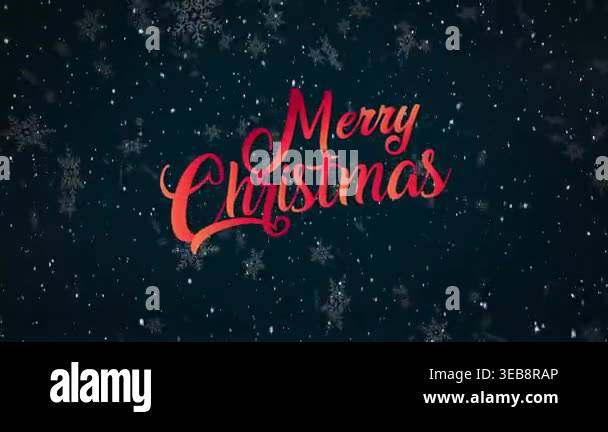 Animation of merry christmas text over falling snow. christmas ...