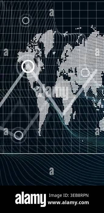 Vertical video: Target activating, dotted map pulsing rings and tracing ...