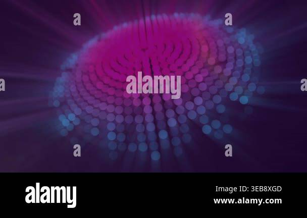 Animation of glowing light over purple and blue circles. Shape, colour ...