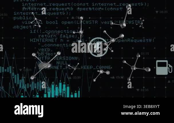 Animation of molecular structures and digital icons over data ...