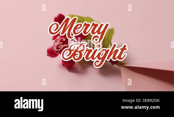 This video is a digital animation of a text banner that reads merry and ...