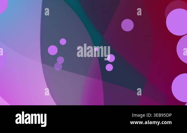Animation of purple spots floating over abstract pattern on gradient ...