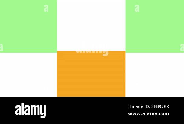 Animation of multi coloured squares jumping over white background ...