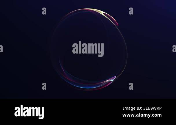 Multicolor neon edge sphere with soft luminous contour and smooth ...