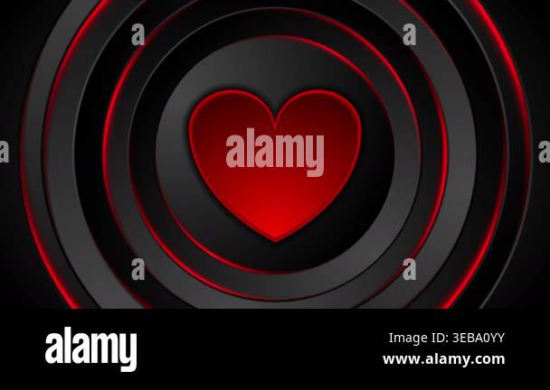 Red heart beat and glowing circles video animation Stock Video Footage ...