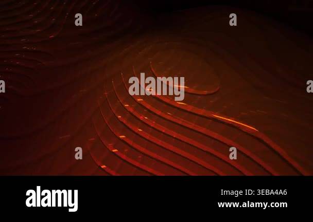 Abstract dark red background with glowing flowing wave patterns Stock ...