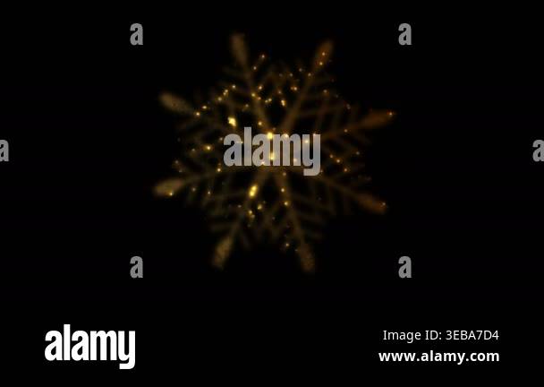Golden iridescent flickering snowflake Christmas video animation Stock ...
