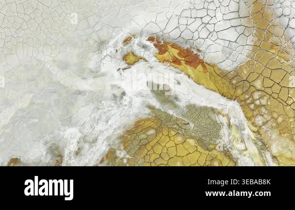 Aerial view of cracked earth showcasing diverse geological textures and ...