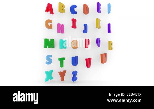 A to Z English Alphabet Rotating Animation Stock Video Footage - Alamy