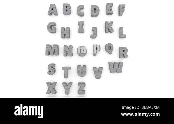 a to z alphabet with stone font Stock Video Footage - Alamy