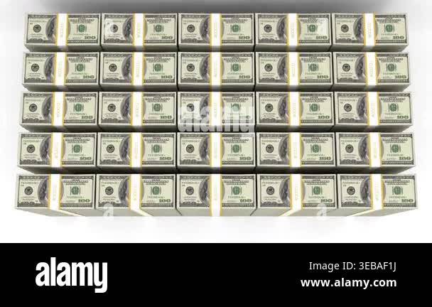 Bundles of one hundred dollar bills on white background Stock Video ...