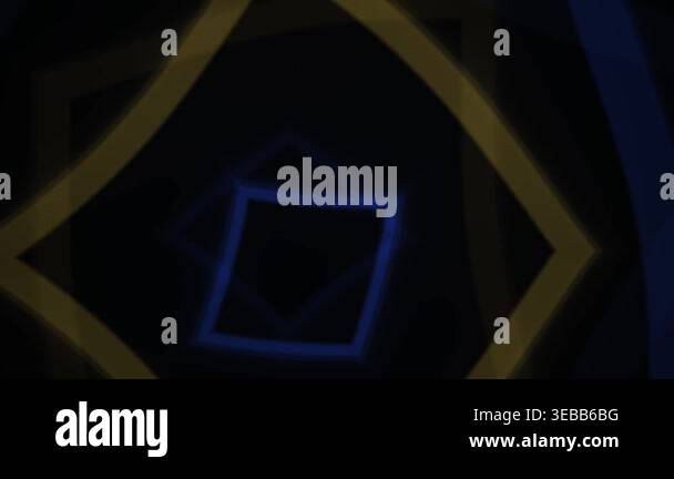 Dynamic Abstract Background with Rotating Glowing Geometric Shapes in ...