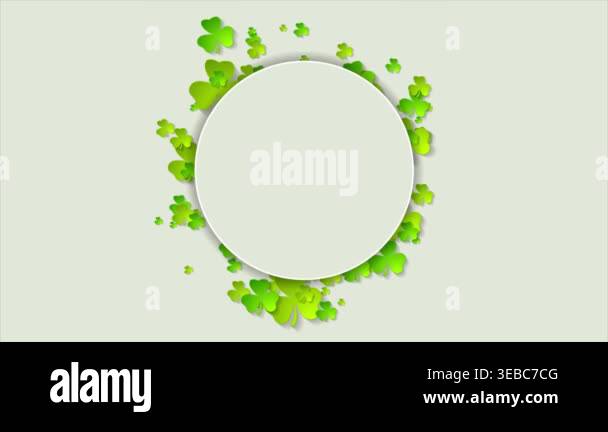 St. Patricks Day green shamrock clovers video animation Stock Video ...