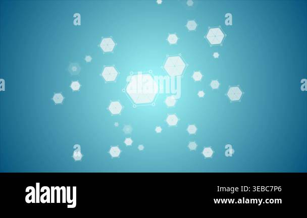 Blue abstract hexagon molecules tech video animation Stock Video ...