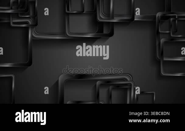Black glossy squares on dark background video animation Stock Video ...