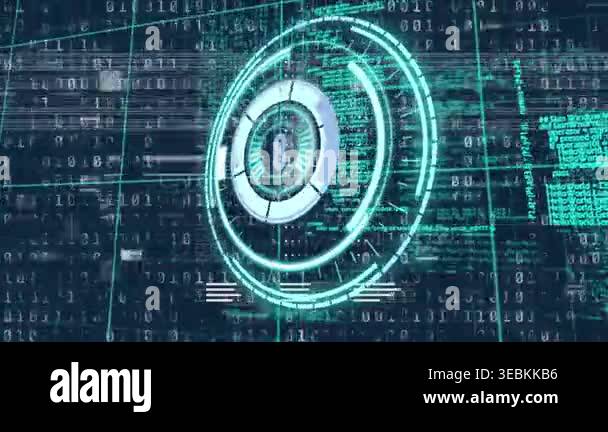 Animation of processing circle with counting over data processing on ...