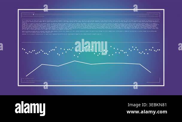 Animation of data processing and diagrams on blue background ...